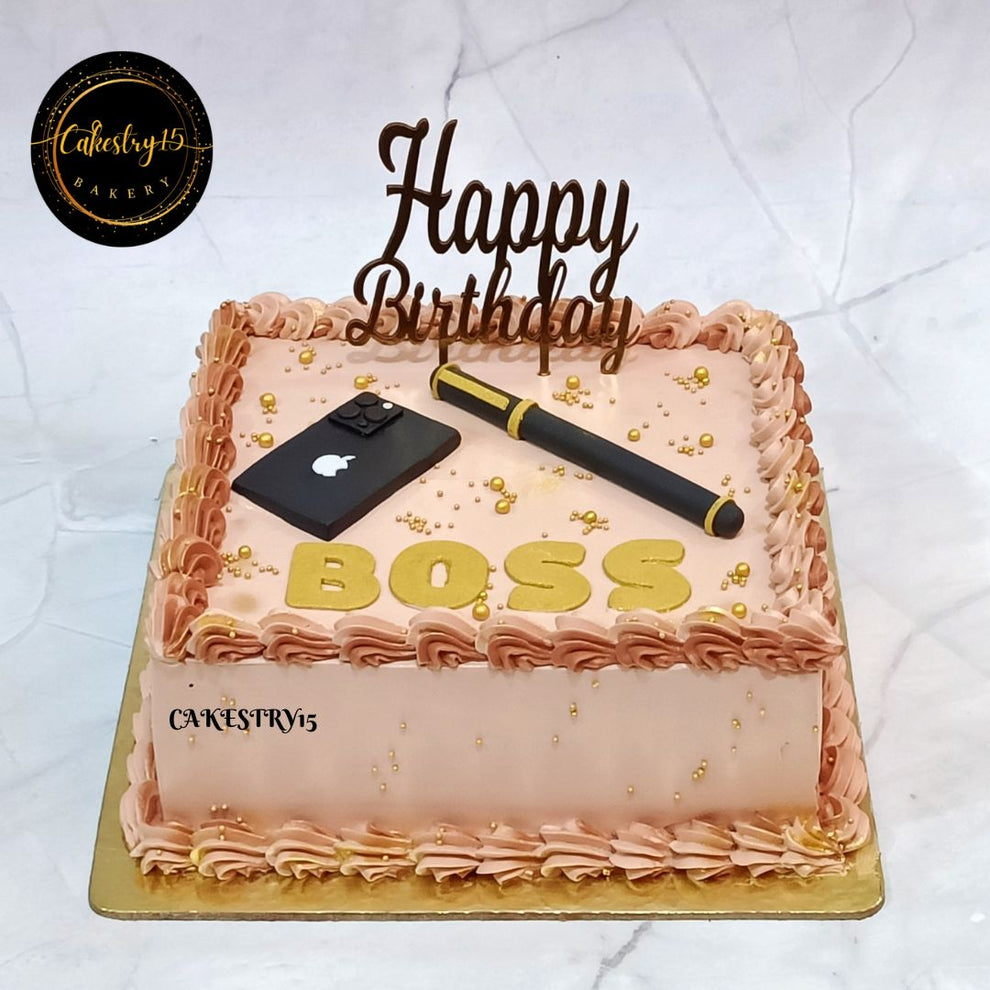Boss Square 1.5kg Birthday Cake: Celebrate in Style – CAKESTRY15