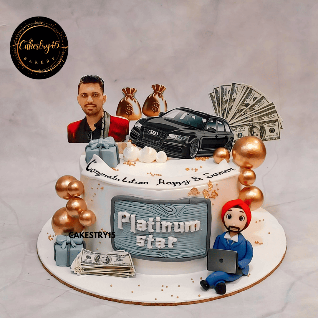 Platinum Star Office Performance Cake – 2kg Corporate Cake – CAKESTRY15