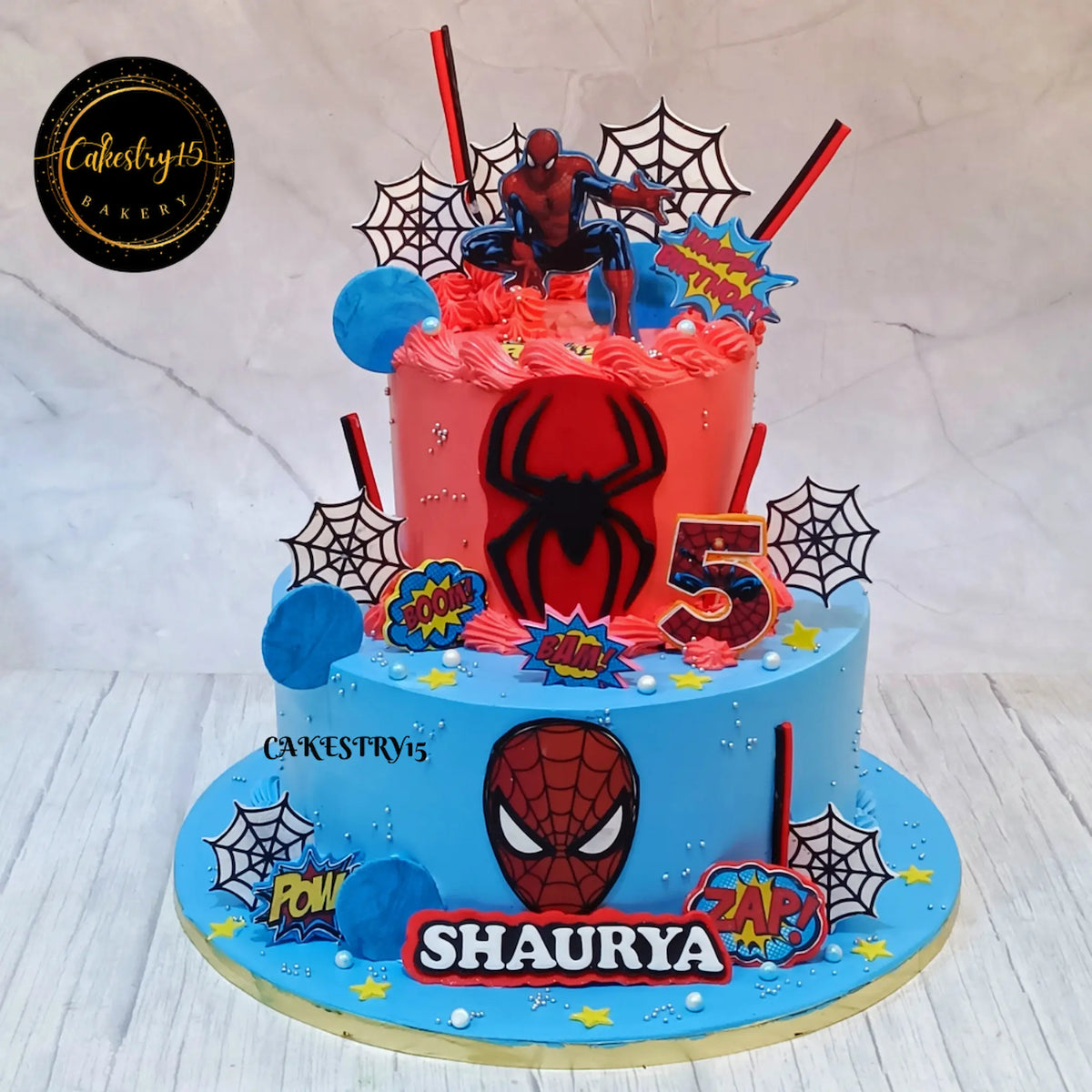 spiderman theme sheet cake